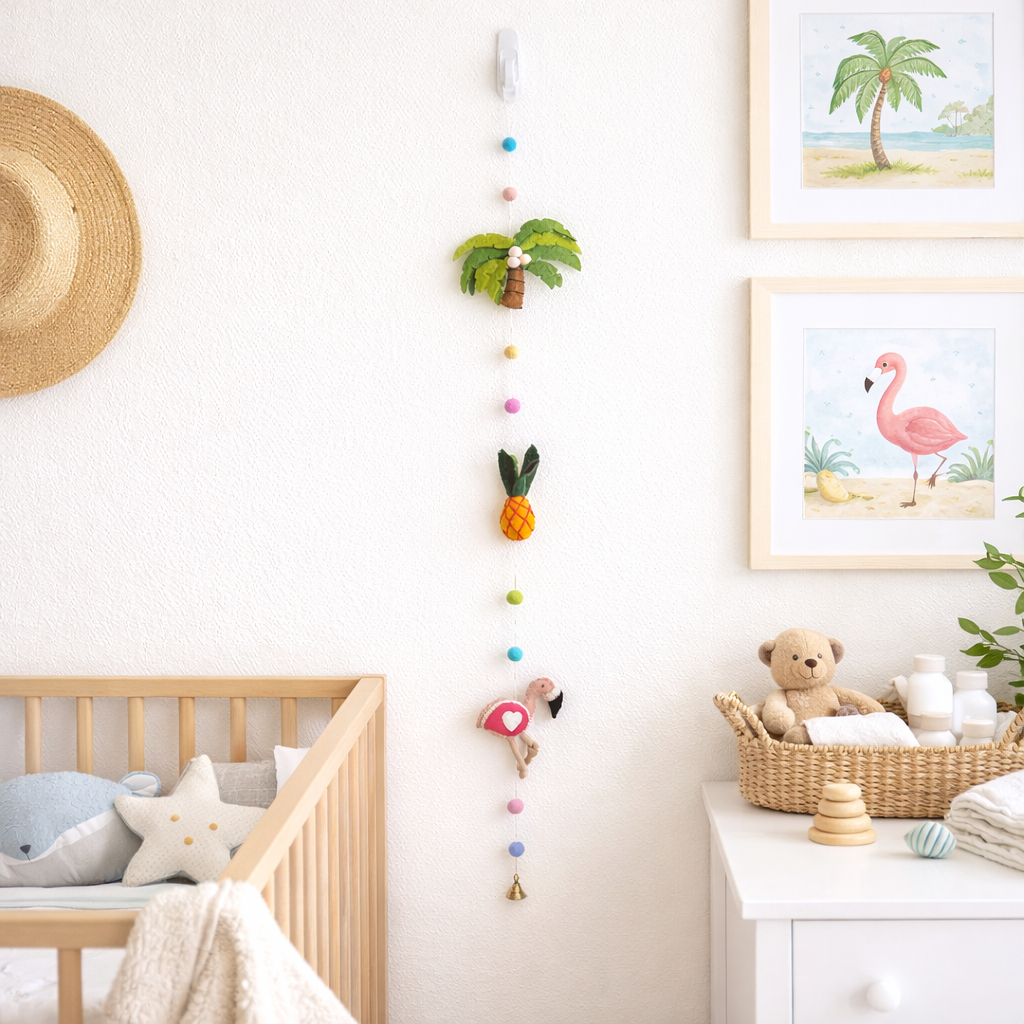 Best Kids Room Garland: Felt Garland - Tropical Trio Flamingo ...