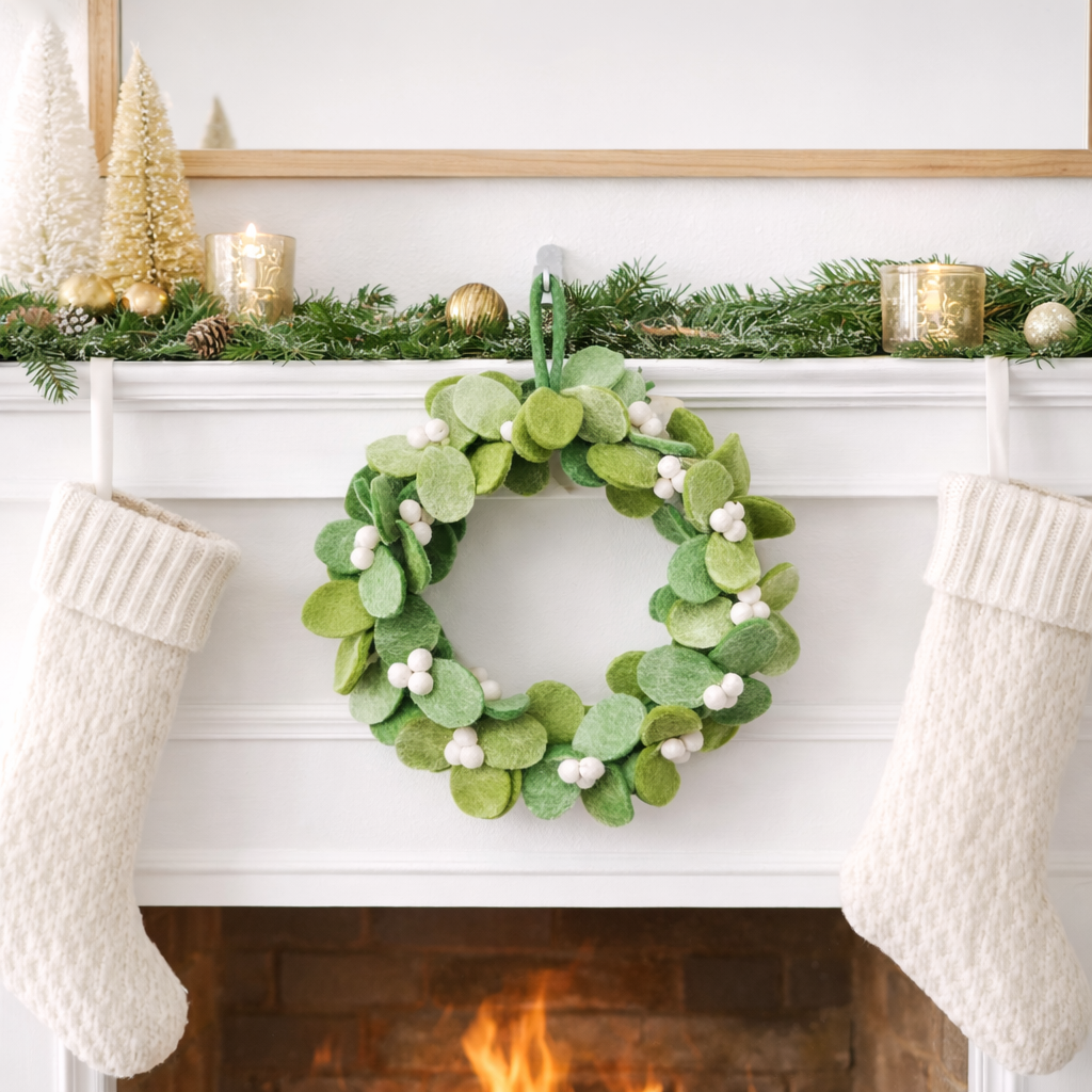 Wool Felt Mistletoe, Biodegradable Wreath, Forever Mistletoe – Ganapati ...