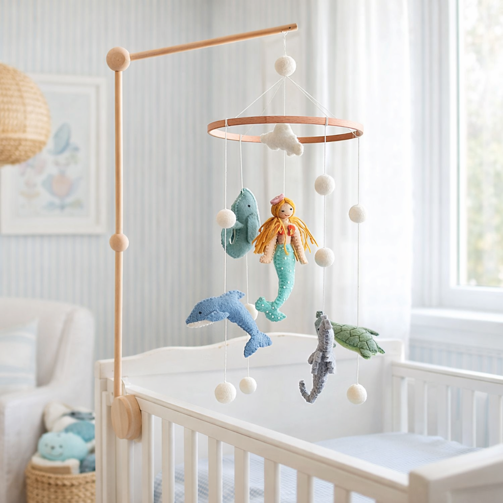 Felt Baby Mobile - Mermaid | Ganapati Crafts Co.